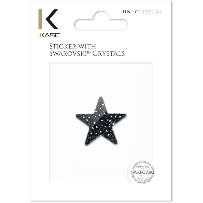 Sticker cristaux Swarovski® à roche ultra fine, Étoile noir de jais ...