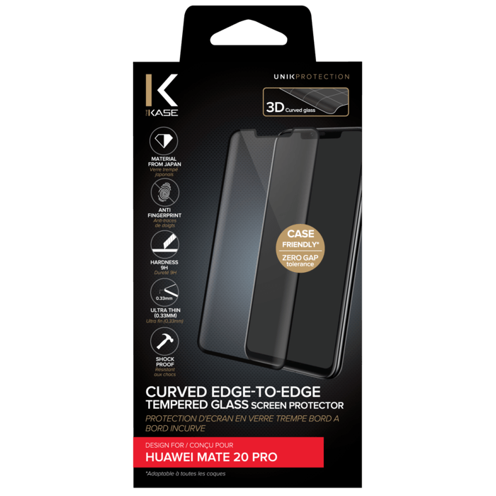 Protection d'écran en verre trempé Bord à Bord Incurvé pour Huawei Mate ...