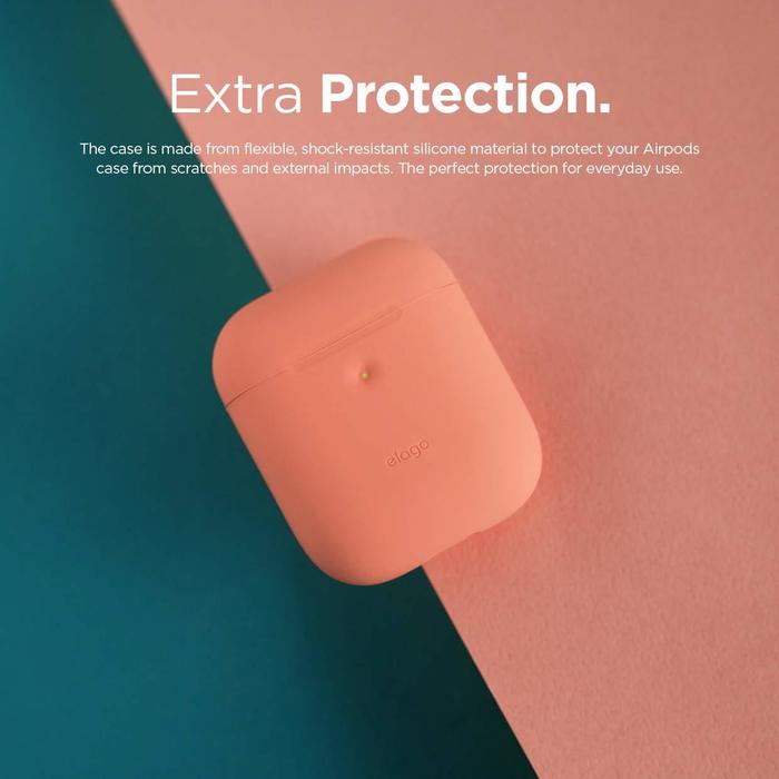 Airpod Protective Silicon Hang Case peche | The Kase